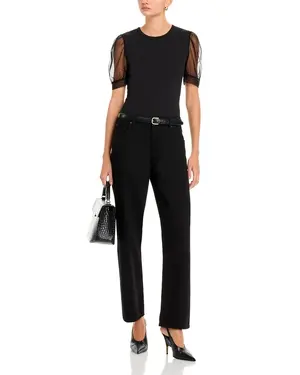 FRAME The Tulle Puff Sleeve Top