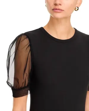 FRAME The Tulle Puff Sleeve Top