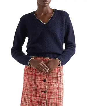 Prada Wool V-neck Sweater - Blue