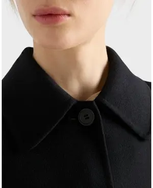 Prada Single-breasted Double Cloth Overcoat