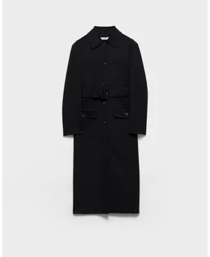 Prada Single-breasted Double Cloth Overcoat