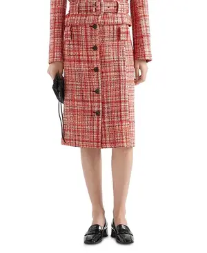Prada Tweed Midi Skirt