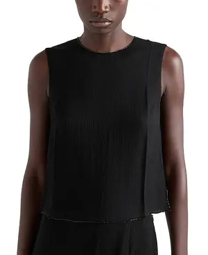 Prada Sleeveless Triple Silk Chiffon Top - Black
