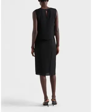 Prada Sleeveless Triple Silk Chiffon Top