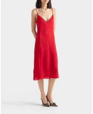 Prada Embroidered Triple Chiffon Slip Dress