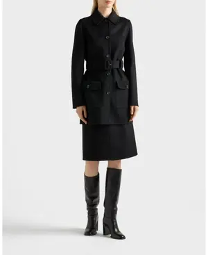 Prada Double Cloth Midi Skirt