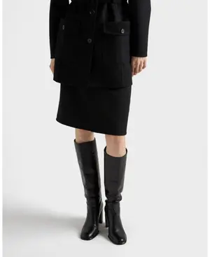 Prada Double Cloth Midi Skirt