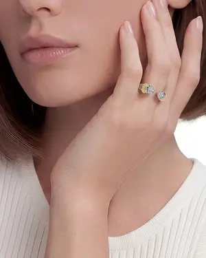 Lagos Sterling & 18k Yellow Gold Caviar Diamond Versa Ring, 0.29 Tcw