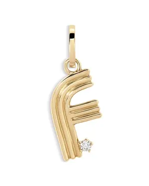 Adina Reyter 14k Yellow Gold Diamond Groovy B Initial Pendant, 0.06 Tcw F