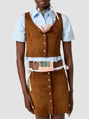 Miu Miu Waxed Suede Top