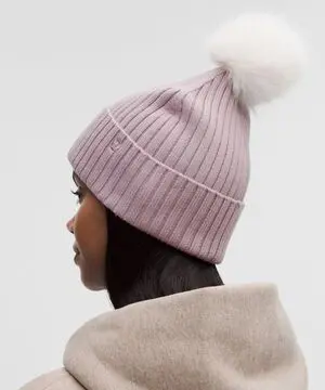 Lululemon Merino Wool-blend Ribbed-knit Pom Beanie