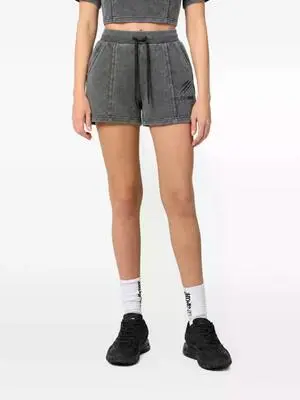 PLEIN SPORT Acid-wash Logo-print Mini Shorts