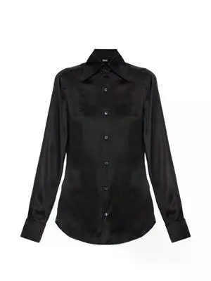 Balmain Silk Satin Shirt - Black