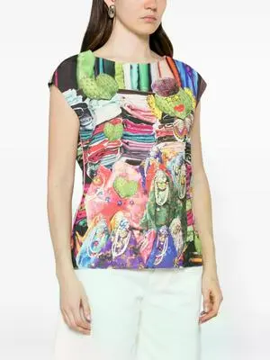 The Artistylist Graphic-print Cap-sleeve T-shirt
