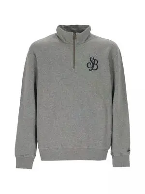 MC2 SAINT BARTH Kenneth Logo-embroidered Quarter-zip Sweatshirt - Grey