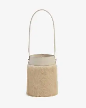 Apparis Claire Shaved Mink Wine Bag - Beige/latte Multi