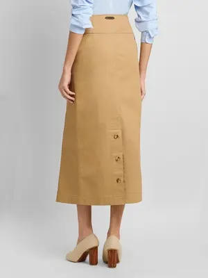 Moschino Cotton Gabardine Wrap Midi Skirt