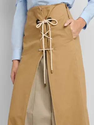 Moschino Cotton Gabardine Wrap Midi Skirt
