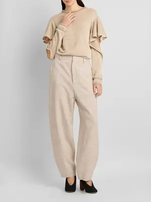 Moschino Ruffle Cold Shoulder Knit Sweater