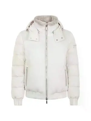 MOORER Padded Hodeed Jacket - White