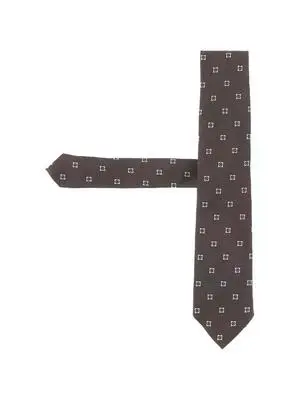BOSS Italian-made Silk Tie With Jacquard Pattern - Brown