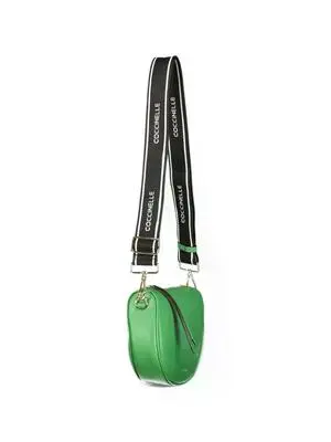 COCCINELLE Pebbled Logo-print Shoulder Bag - Green