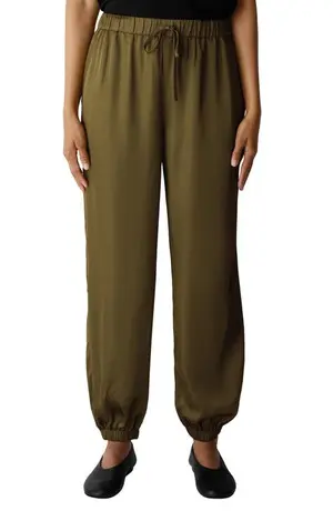 Eileen Fisher Satin Ankle Joggers