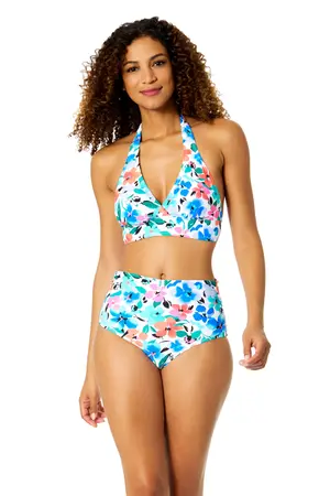 ANNE COLE Halter Bikini Top - Fiore