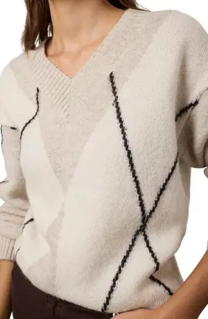 Mint Velvet Argyle Wool Blend Jumper