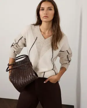 Mint Velvet Argyle Wool Blend Jumper