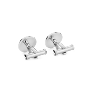 Montblanc Stainless Steel Carbon-patterned Inlay Round Cufflinks