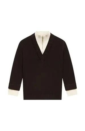 Mint Velvet Layered Funnel Neck Zip Jumper