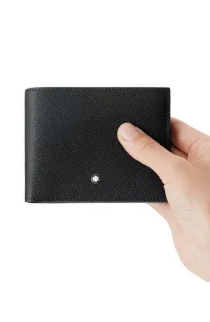 Montblanc Sartorial Leather Wallet 6cc With 2 View Pockets