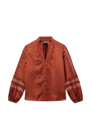 Mint Velvet Satin Lace Detail Blouse