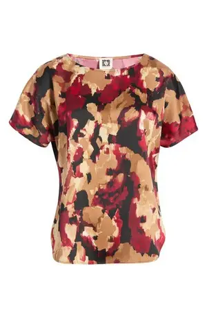 Anne Klein Abstract Print Bateau Neck Top