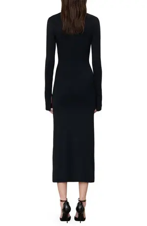 Eterne Deep V-neck Midi Dress