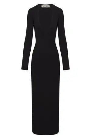 Eterne Deep V-neck Midi Dress
