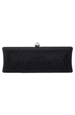 Nina Ember Crystal Embellished Clutch - Black