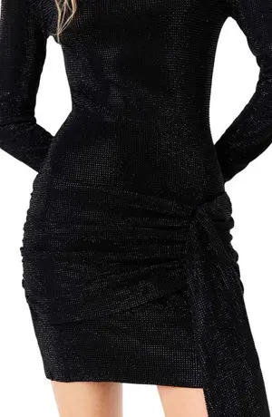 Maje Short Rhinestone Dress With Bow
