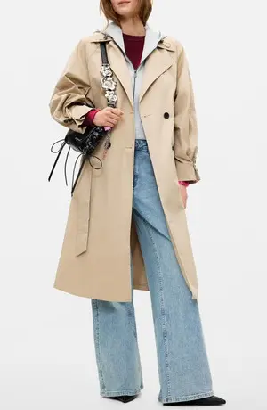 Desigual Removable Trench Coat - Medium Beige