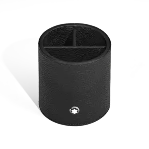 Montblanc Grain Leather Desk Tray Pen Holder - Black