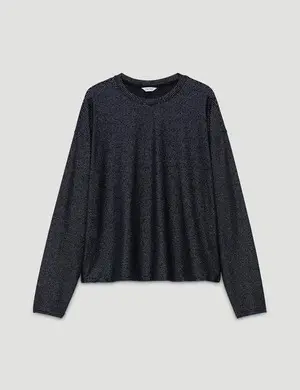 HUSH Averra Lurex Stripe Long Sleeve Top