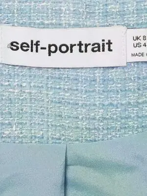 SELF-PORTRAIT Sequin Boucle Tweed Top