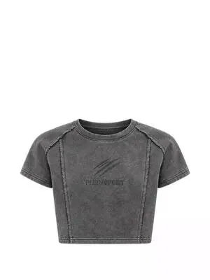 PLEIN SPORT Acid-wash Cropped T-shirt