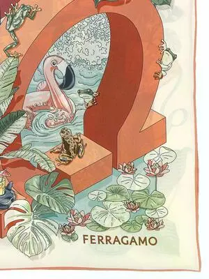 FERRAGAMO Animal-print Silk Scarf