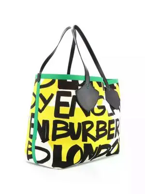 Burberry Reversible Graffiti Giant Printed Canvas Xl Tote Bag - Multicolour