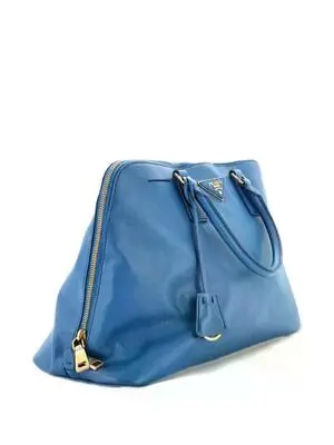 Prada Promenade Bag Saffiano Leather Large Tote Bag - Blue