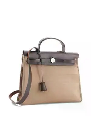 Hermès Herbag Zip Leather And Toile 31 Shoulder Bag