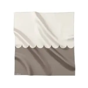 ARTIFACT. Neutrals Ivory Mushroom Large Luxury Square Silk Scarf - Brown