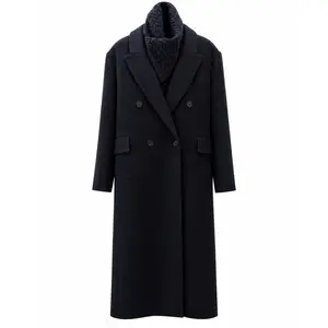 MUTE BY JL Mora Alpaca Wool Coat And Vest Set Navy - Blue